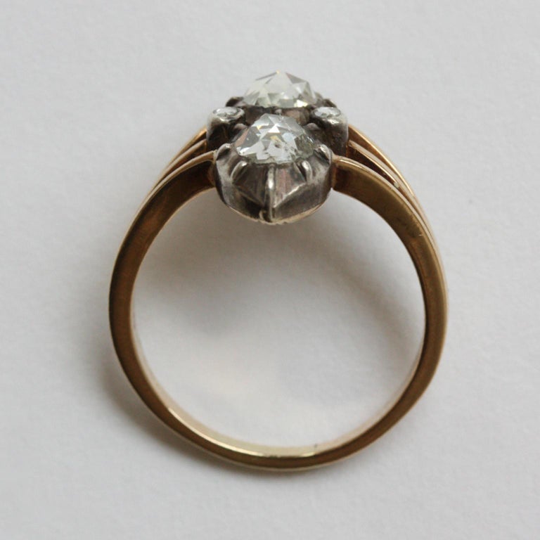 Gold and Silver and Diamond Ring at 1stDibs