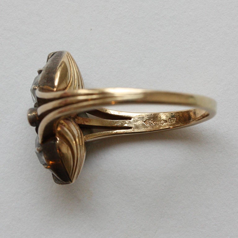 Gold and Silver and Diamond Ring at 1stDibs