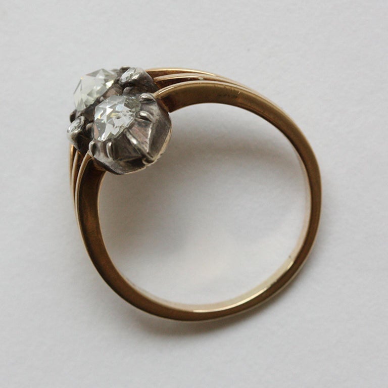 Gold and Silver and Diamond Ring at 1stDibs