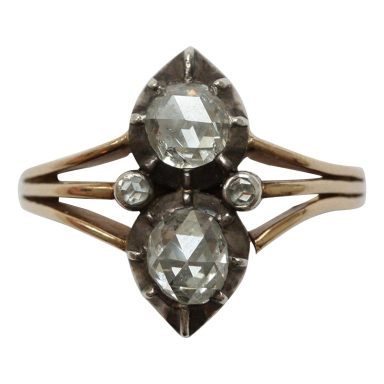 Gold and Silver and Diamond Ring at 1stDibs