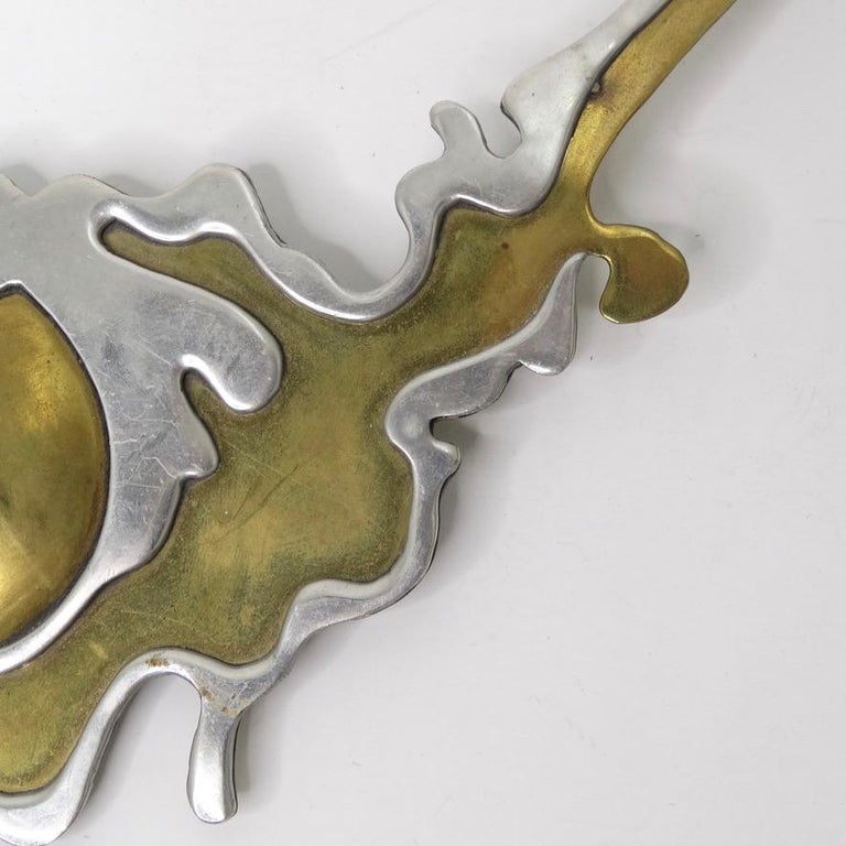Gold and Silver Plated Abstract Necklace For Sale at 1stDibs