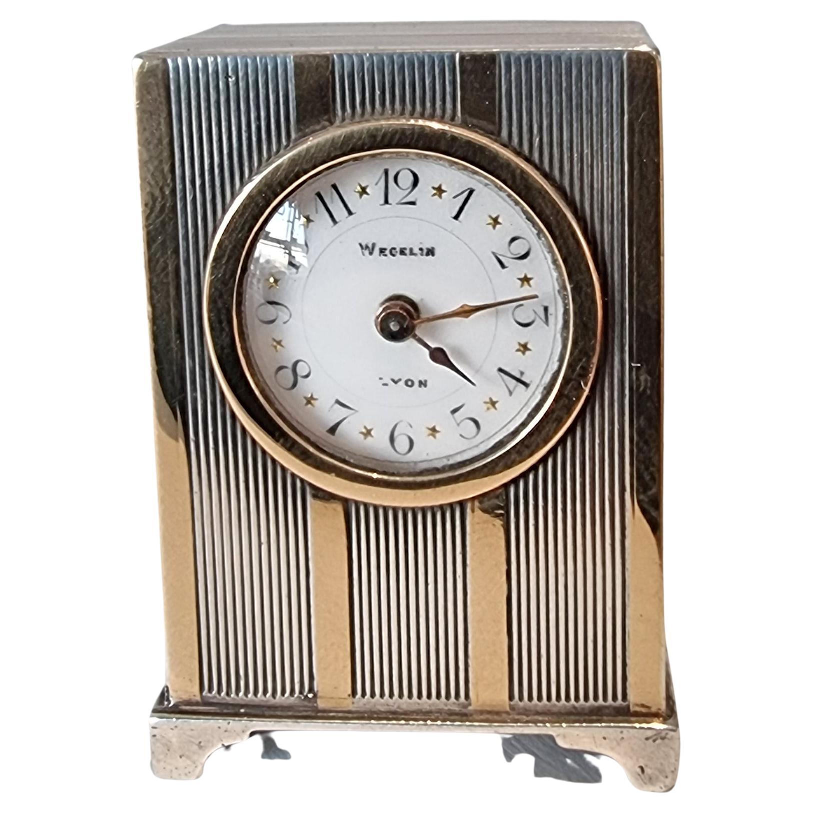 Paul Frey Miniature 18-Karat Gold and Jade Clock For Sale at 1stDibs
