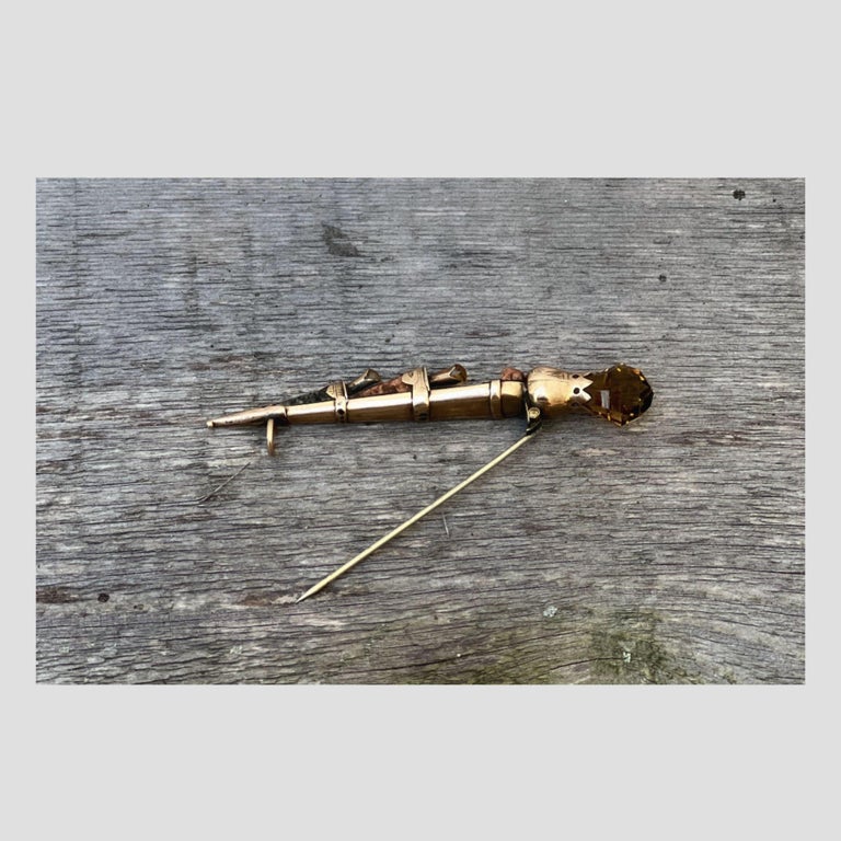 Gold and Sterling Silver Victorian Scottish Dirk Pin at 1stDibs