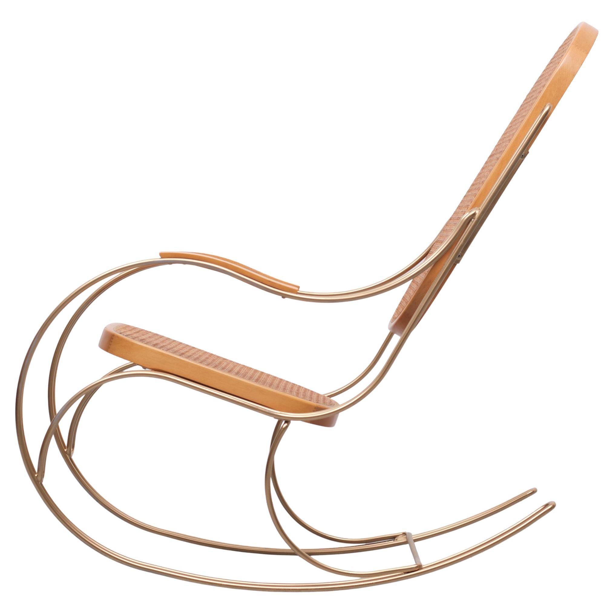 Vintage Midcentury Thonet Style Rocking Chair, 1970s For Sale at 1stDibs