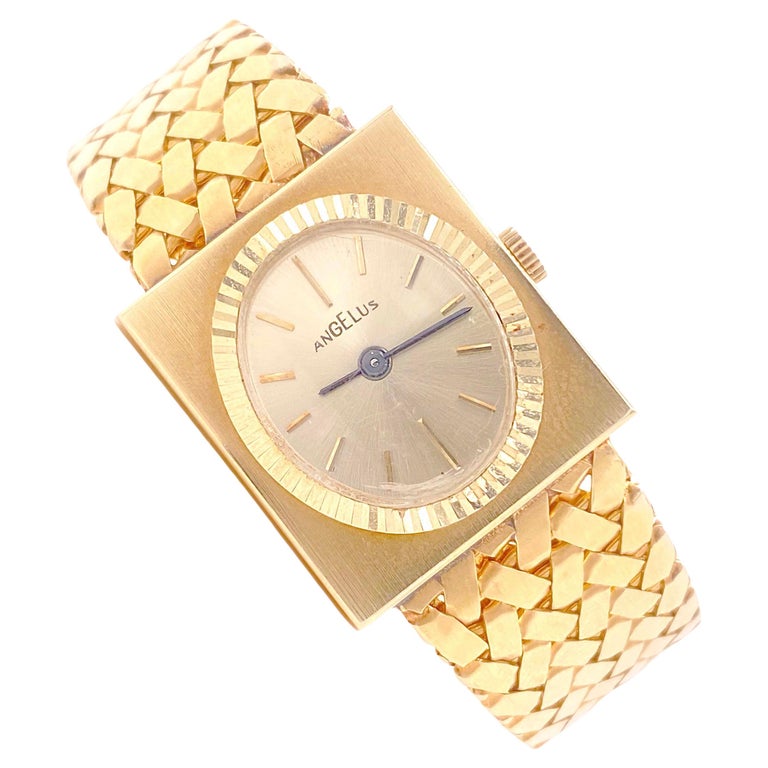 Gold Angelus Watch, Rare 14 K Gold Ladies Dress Watch circa 1970 Ex ...