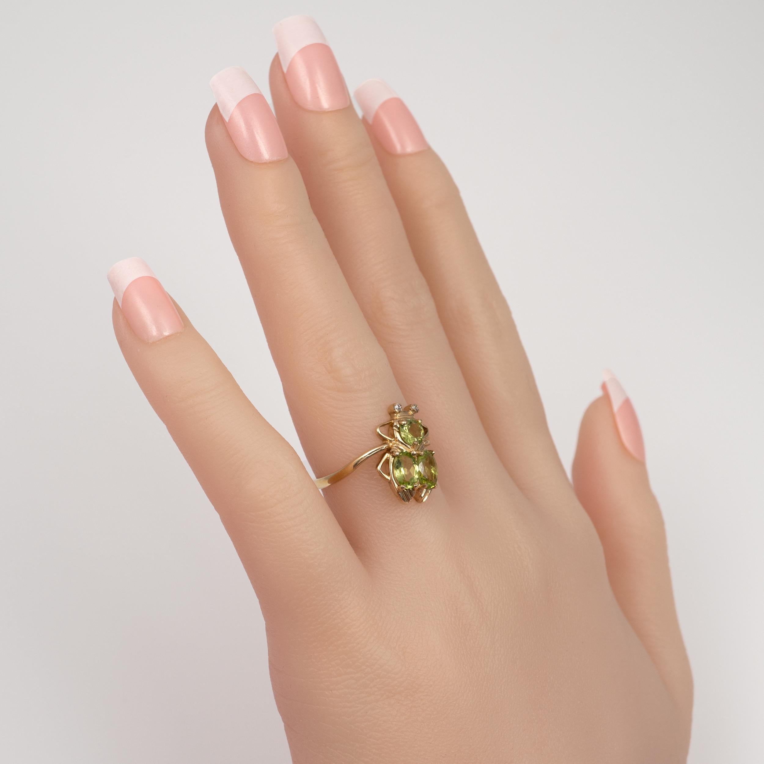 Gold Bee Insect Fashion Ring with Peridot and Diamonds at 1stDibs ...