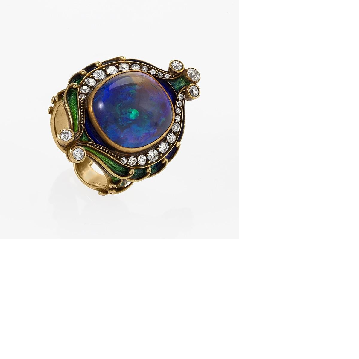 Marcus and Co. Black Opal Ring For Sale at 1stDibs | black opal co ...