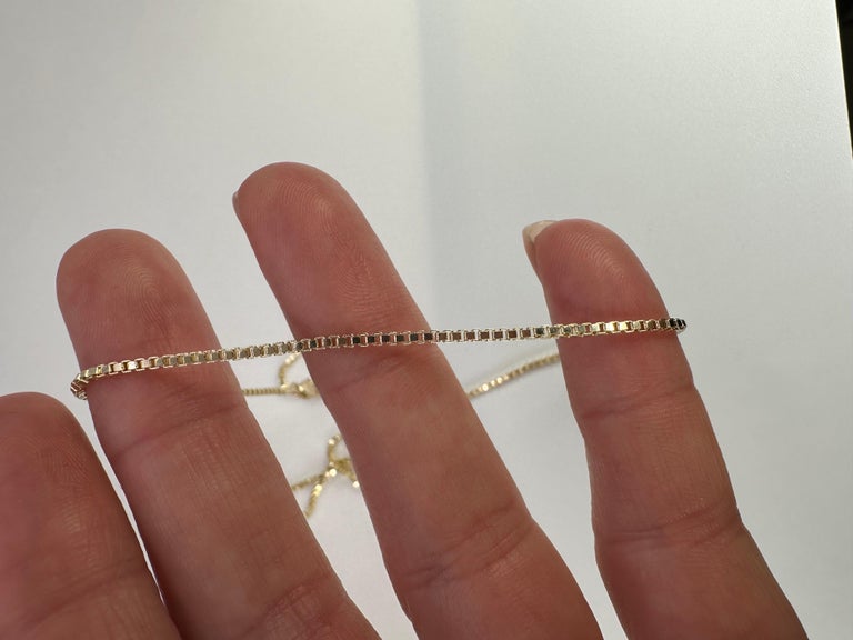 Gold box chain 14 Karat Gold 22" inches long SOLID gold chain For Sale ...