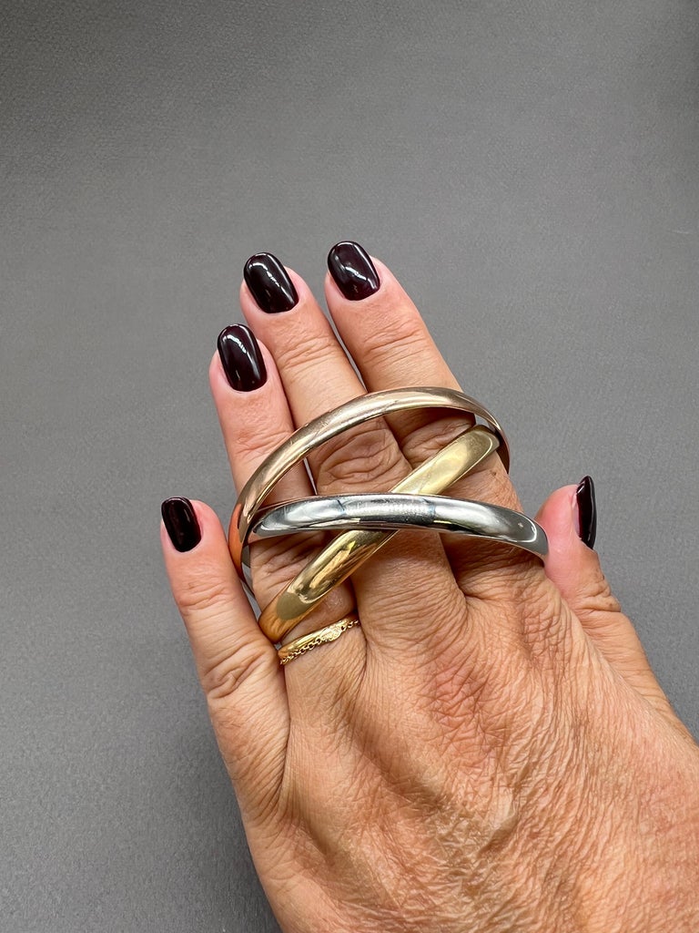 Gold Bracelet Half Domed Bangle For Sale at 1stDibs