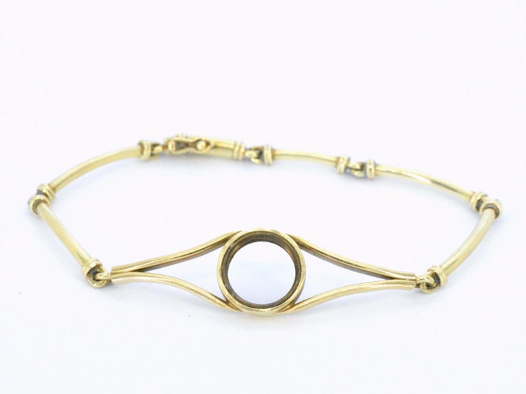 Gold Bracelet with Interchangeable Gemstones For Sale at 1stDibs