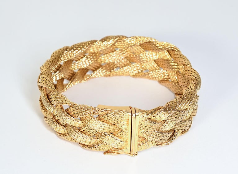 Gold Braided Bracelet For Sale at 1stDibs