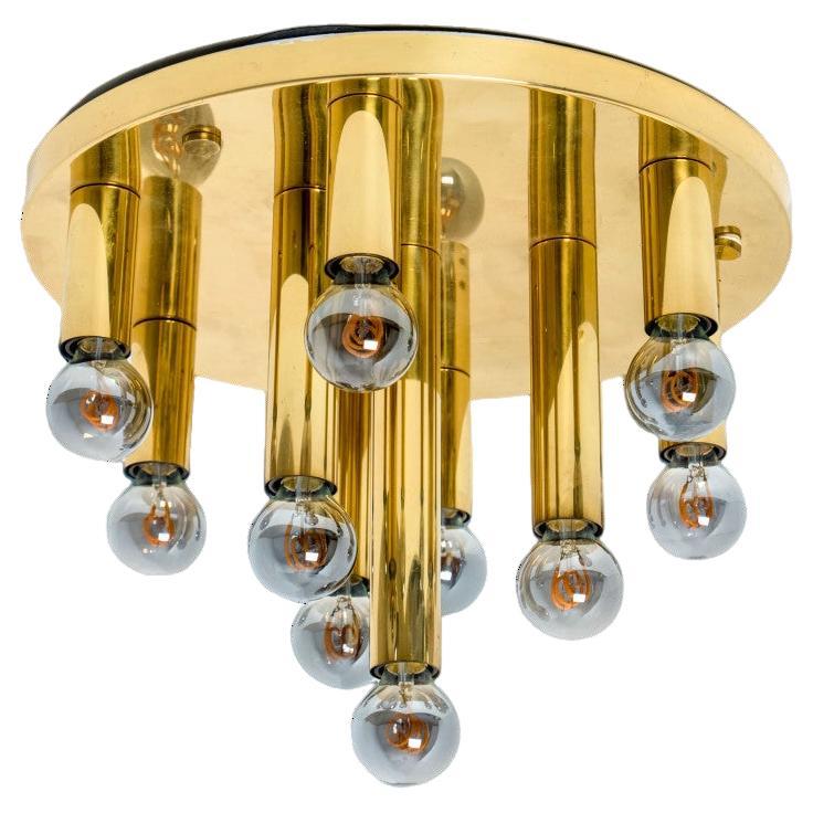 Decorative Single Bulb Brass Flush Mount at 1stDibs