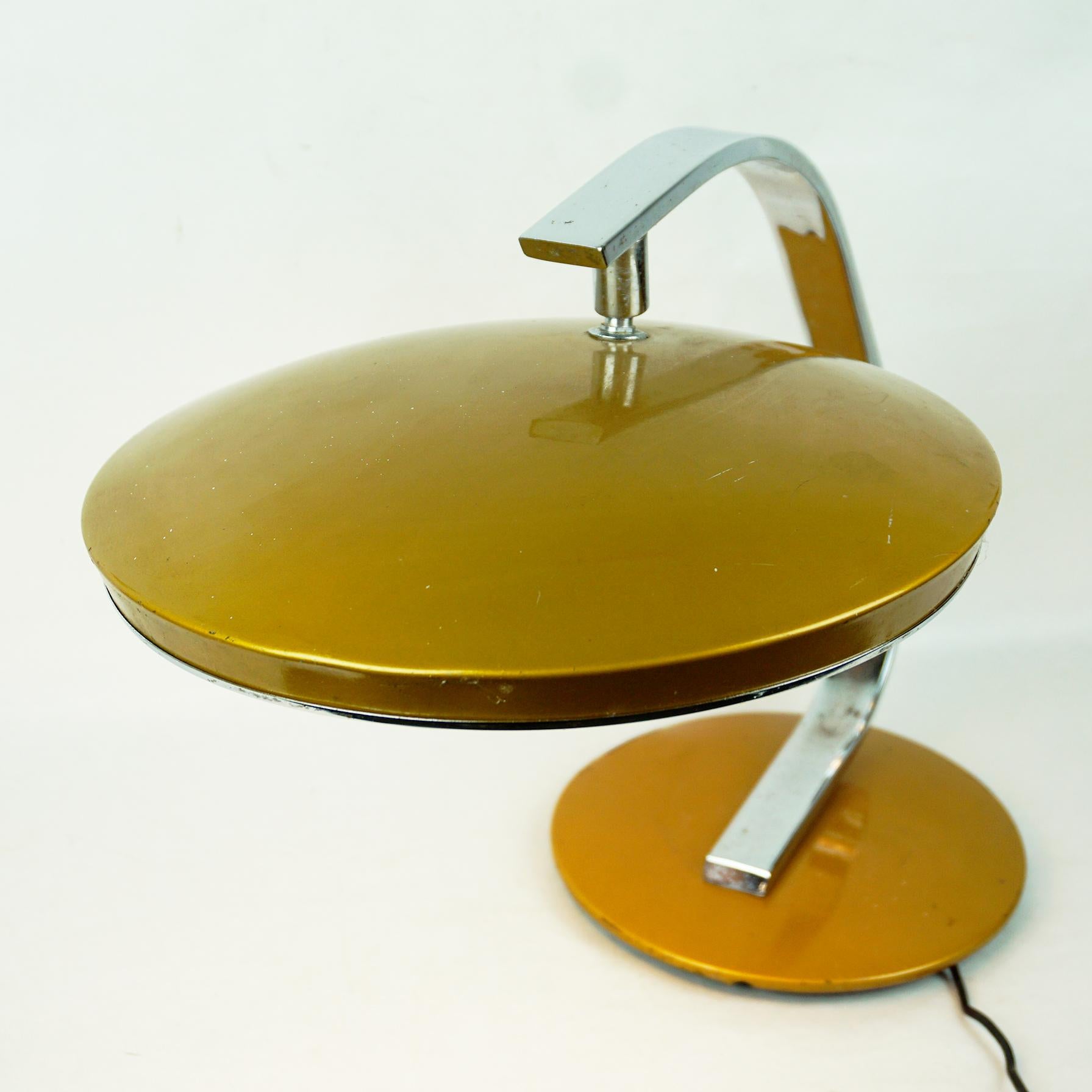 Gold Brown and Metal Midcentury Desk Lamp Mod. 520 by Fase Madrid Spain ...