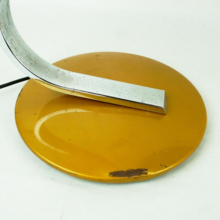 Gold Brown and Metal Midcentury Desk Lamp Mod. 520 by Fase Madrid Spain ...