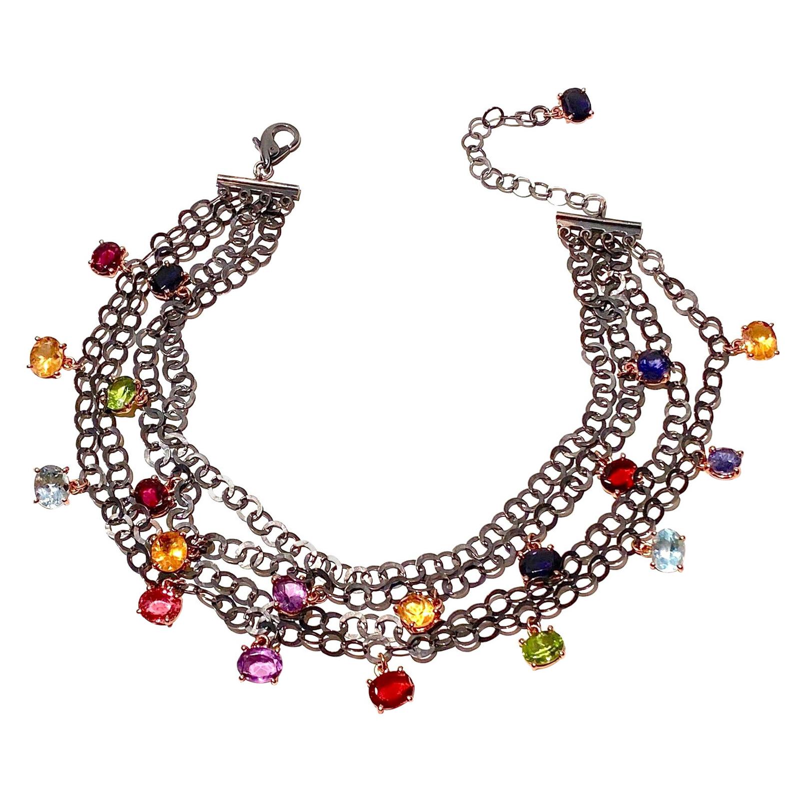 Austro-Hungarian Carbuncle Garnet Necklace Silver Gilt at 1stDibs