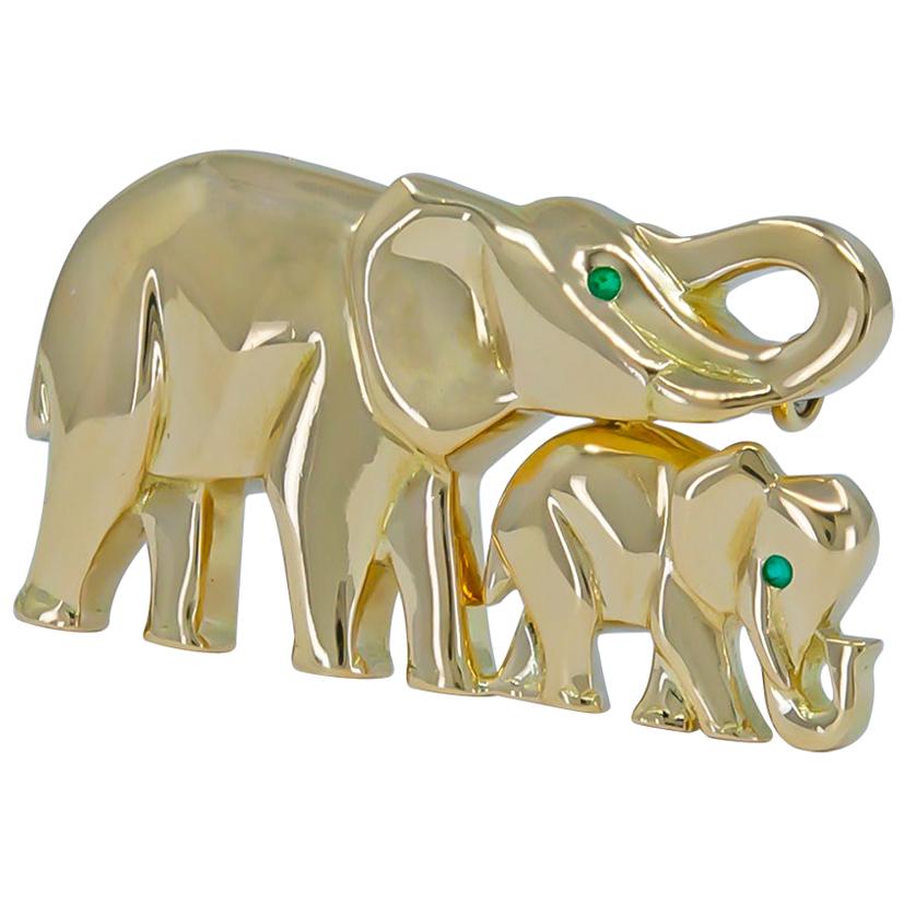 Gold Cartier Elephant Clip at 1stDibs | elephant cartier