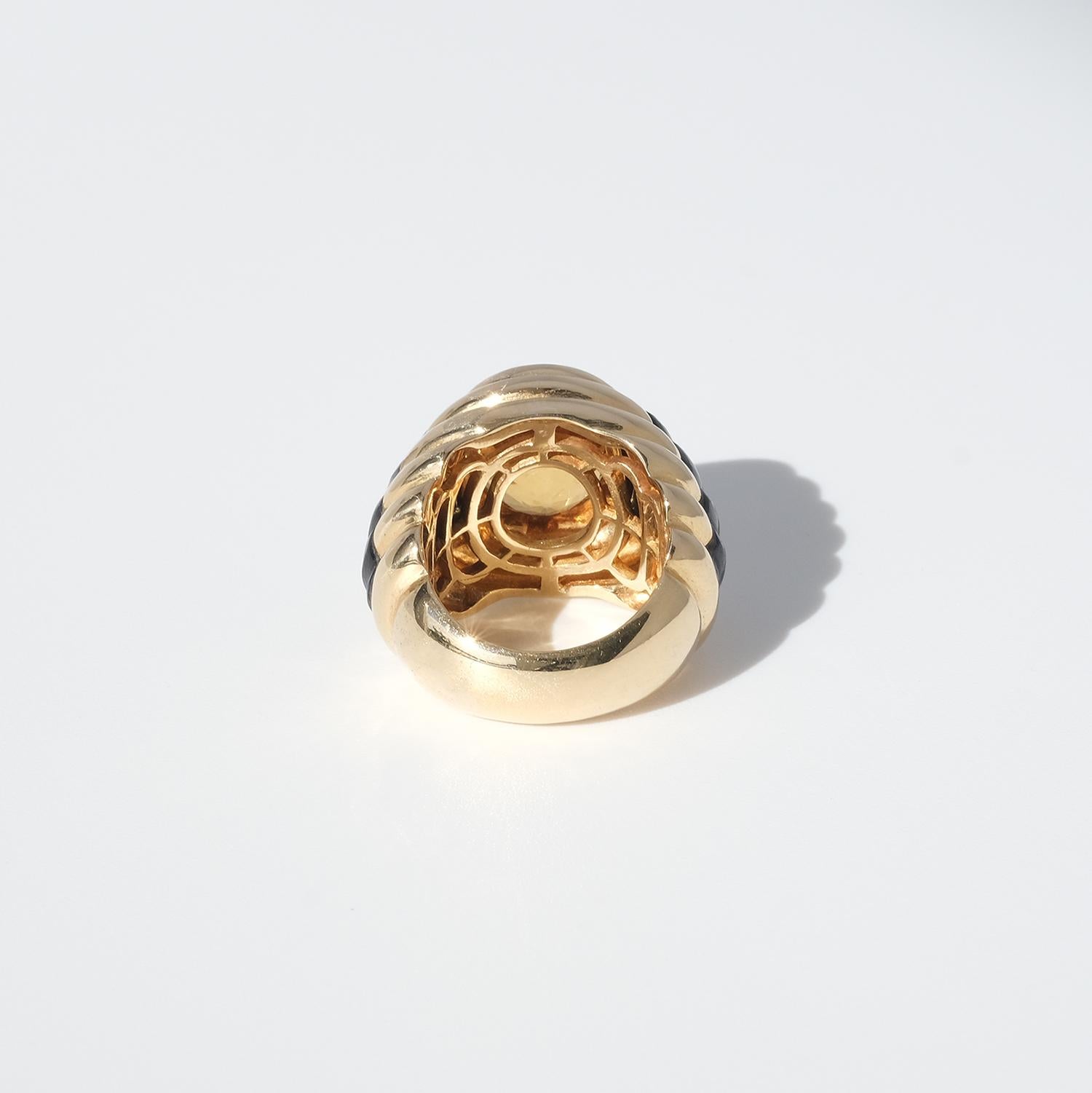 Gold, Citrin and Onyx Ring, Lisen Stibeck 1980s For Sale at 1stDibs