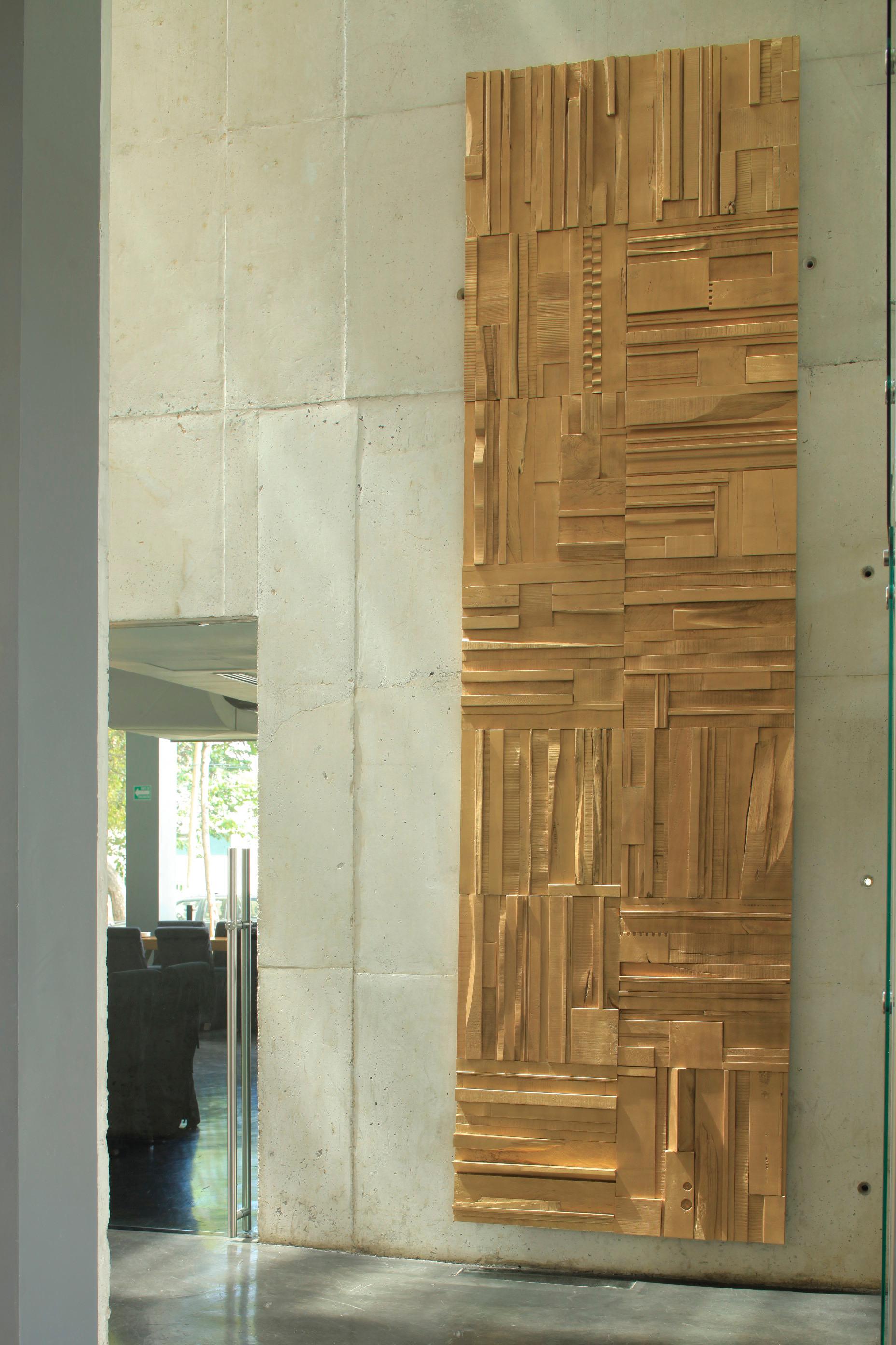 Gold Collage Tiles, Randomly Composed Art Wall Covering, Acoustic ...