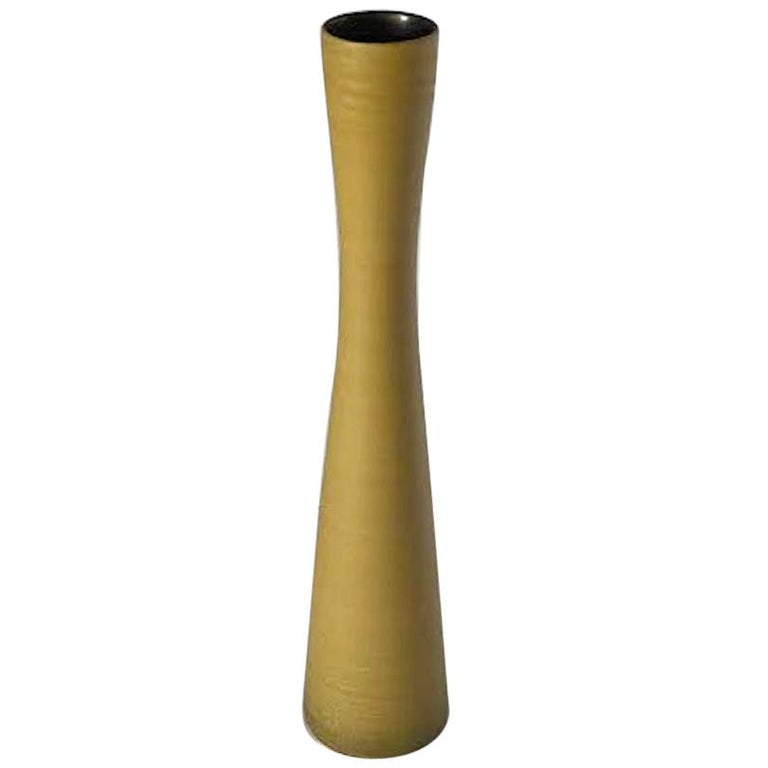 Gold Color Handmade Tall Slender Fine Ceramic Vase, Contemporary, Italy ...