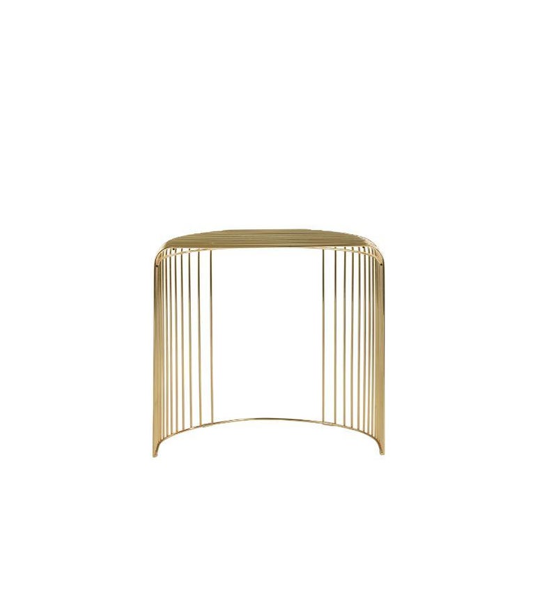 Gold Contemporary Side Table For Sale at 1stDibs