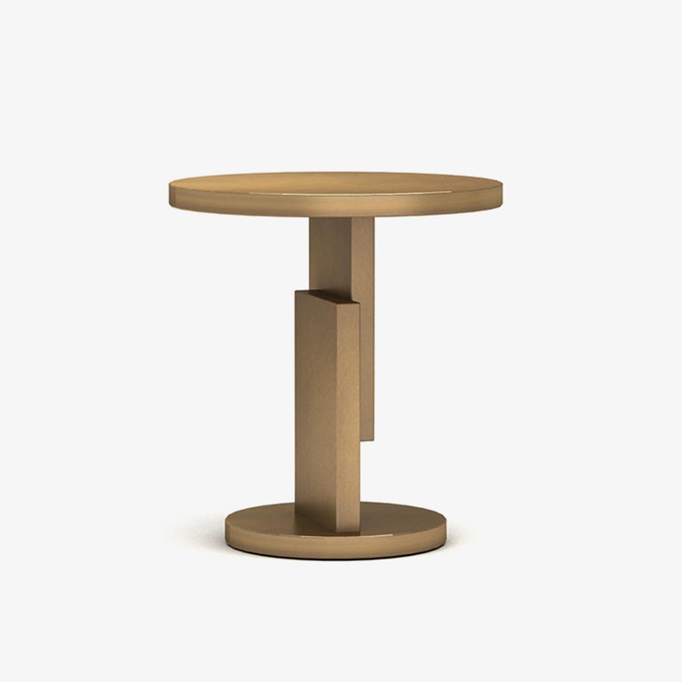 Gold/Copper Round Top Stack Side Table Geometric Customizable For Sale ...