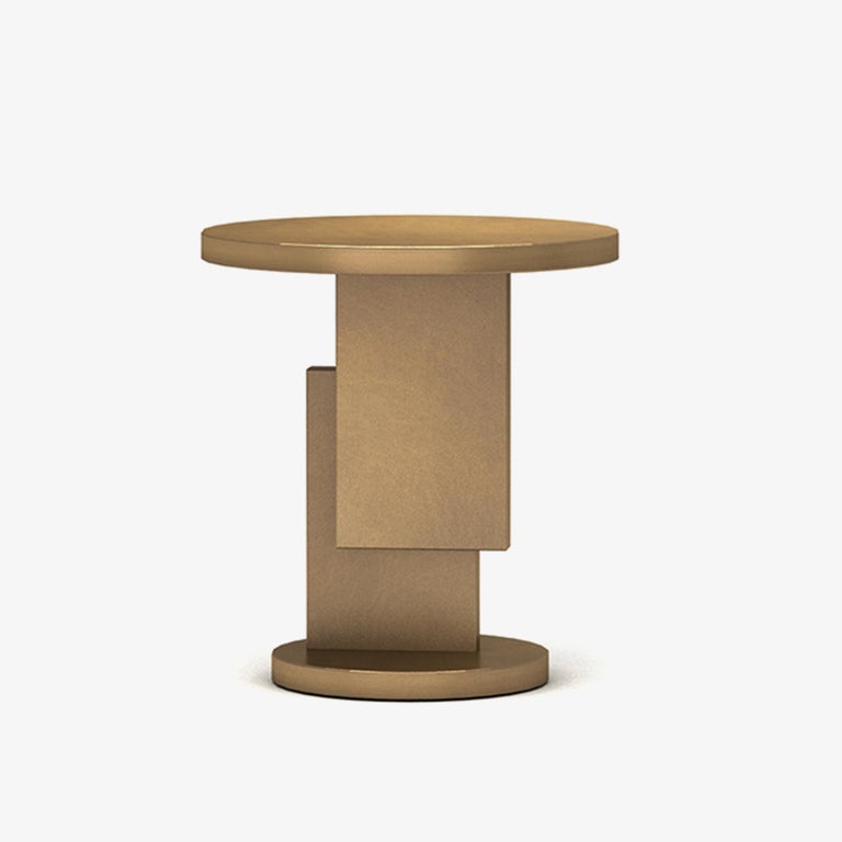 Gold/Copper Round Top Stack Side Table Geometric Customizable For Sale ...