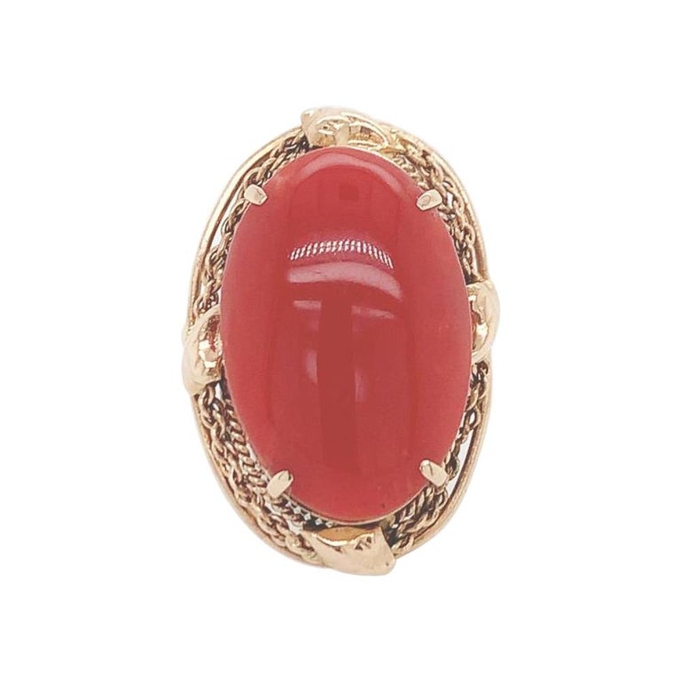 Gold Coral Ring For Sale at 1stDibs