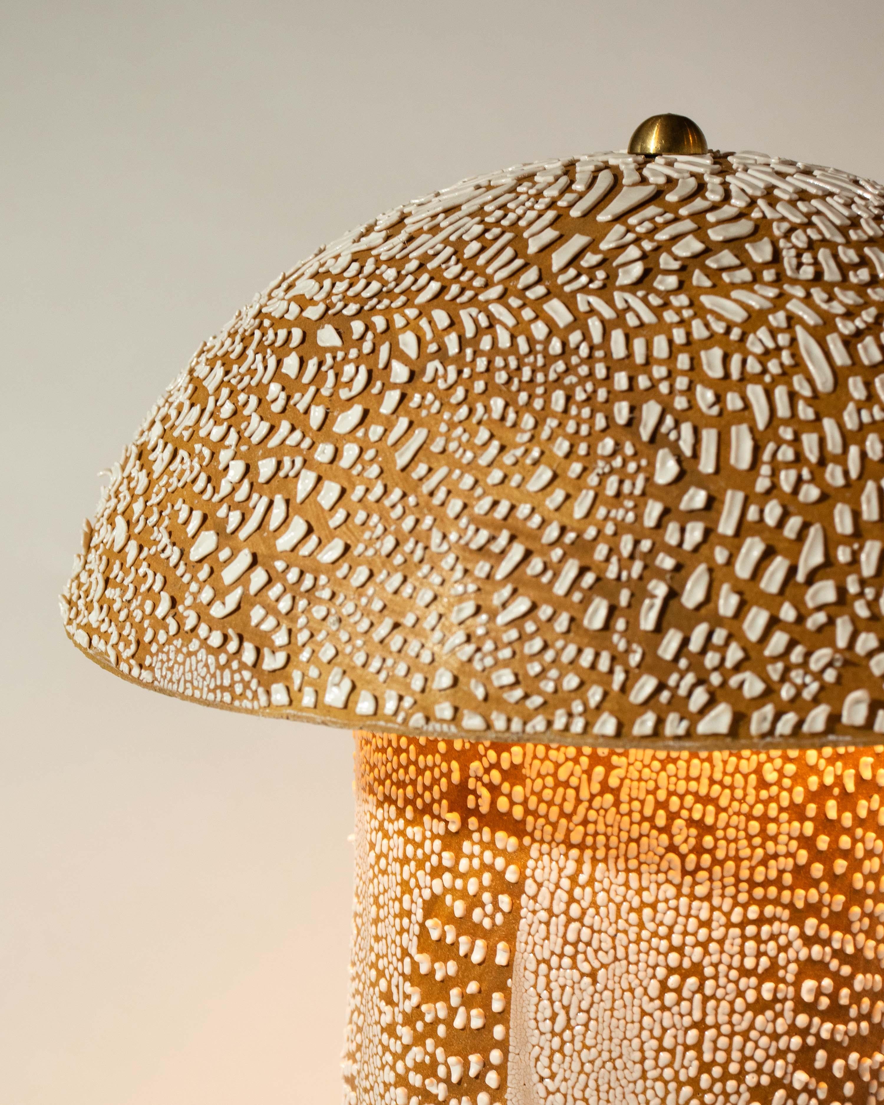 Gold Crackle Mushroom Table Lamp in Ceramic Organic Shape by Streicher ...