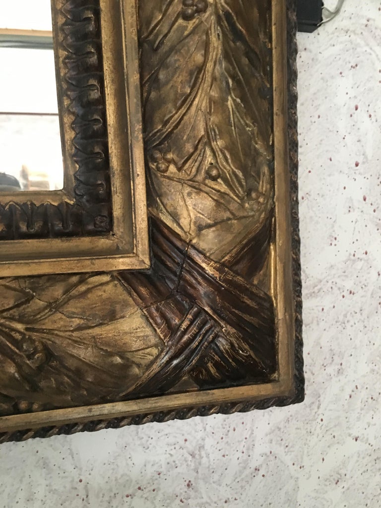 Gold Decorated Frame French Mirror from 1890s For Sale at 1stDibs