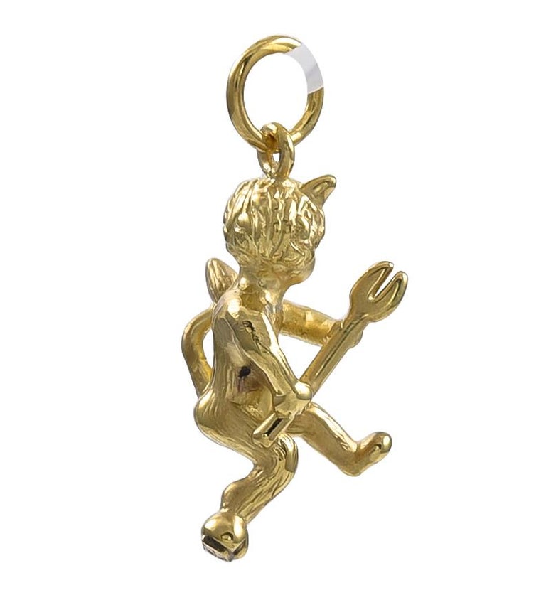 Gold Devil Charm at 1stDibs
