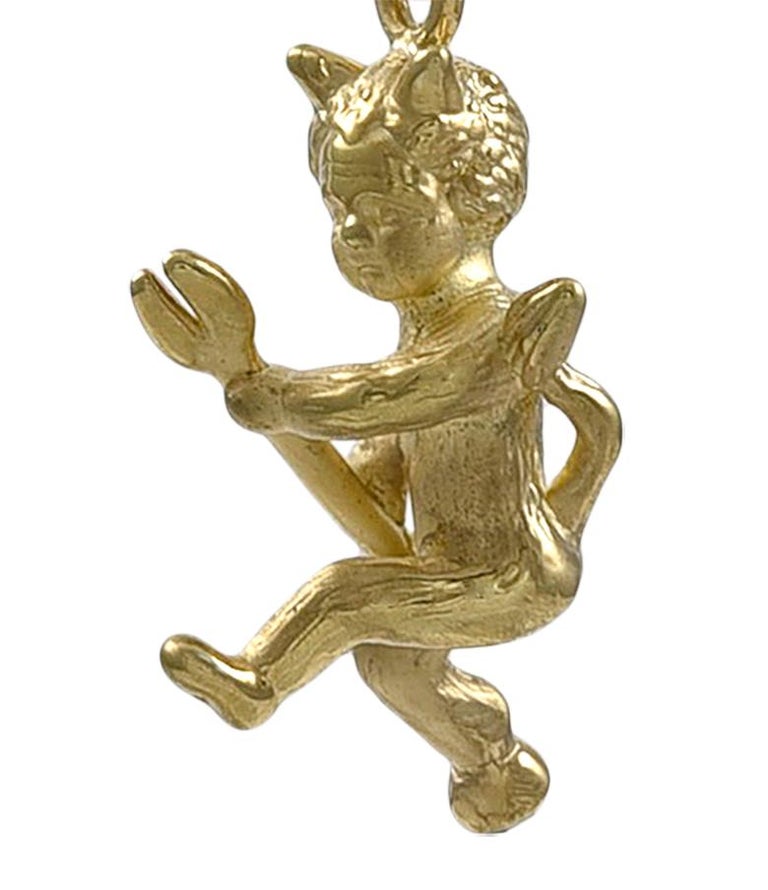 Gold Devil Charm at 1stDibs