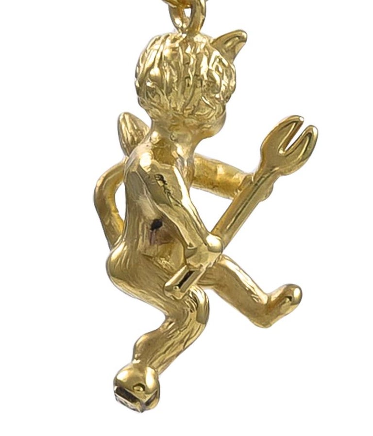 Gold Devil Charm at 1stDibs