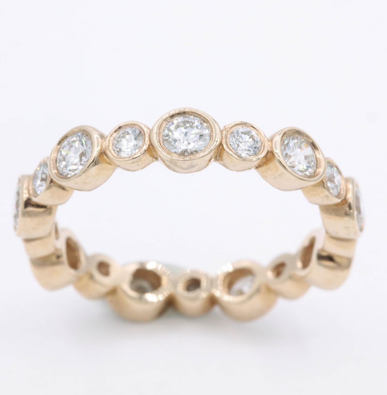 Gold Diamond 'Bubble' Band 1.29 Carat For Sale at 1stDibs