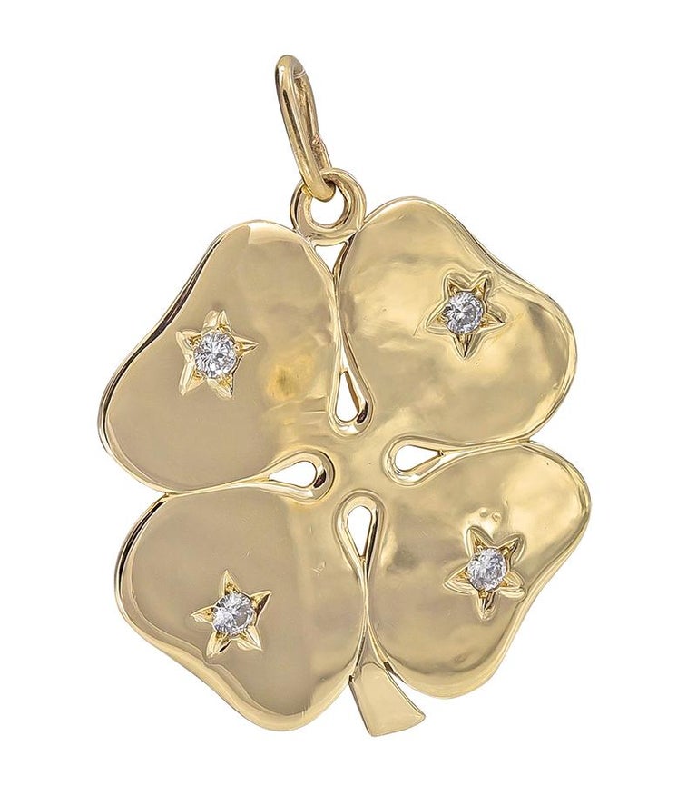 Gold and Diamond Cartier Clover at 1stDibs