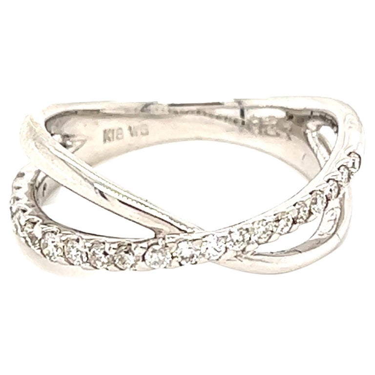 Gold Diamond Criss Cross Ring For Sale at 1stDibs