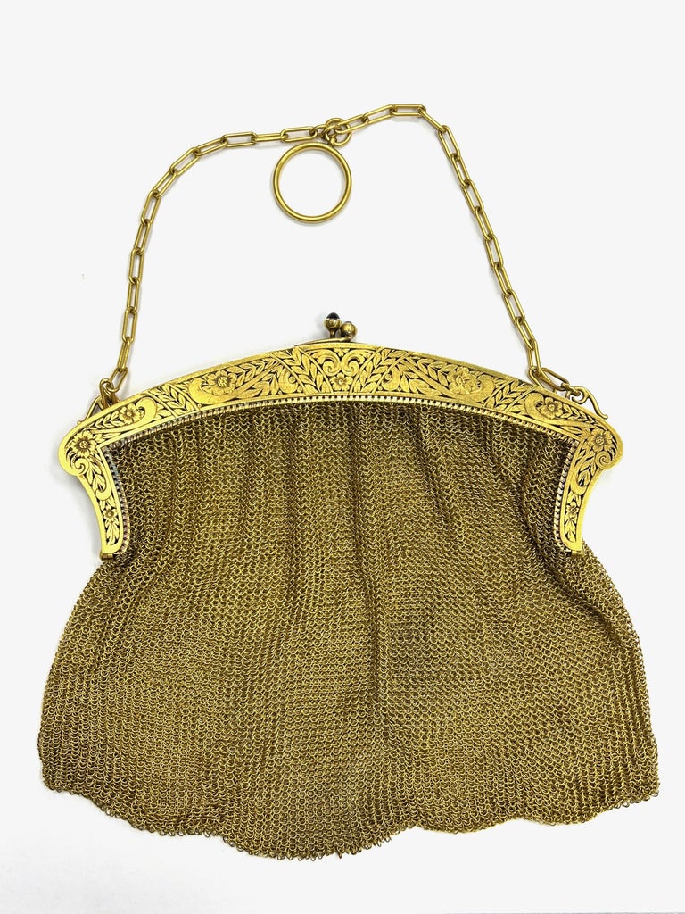 Gold Diamond Ruby and Sapphire Mesh Purse For Sale at 1stDibs