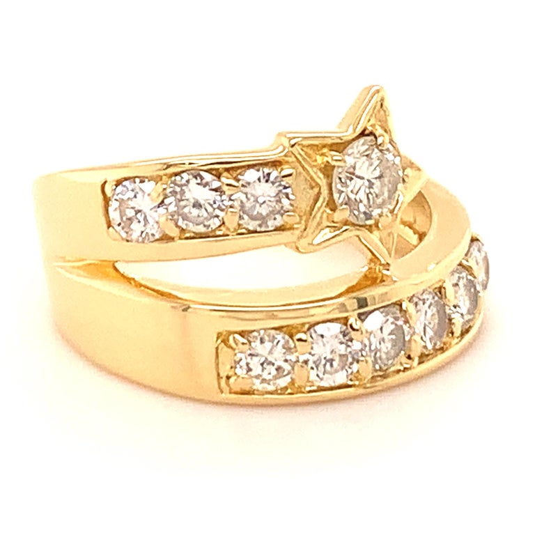 Gold and Diamond Shooting Ring For Sale at 1stDibs