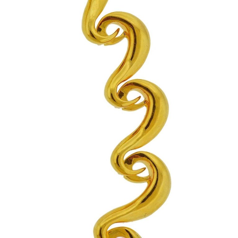 Gold Diamond Wave Necklace For Sale (Free Shipping) at 1stDibs