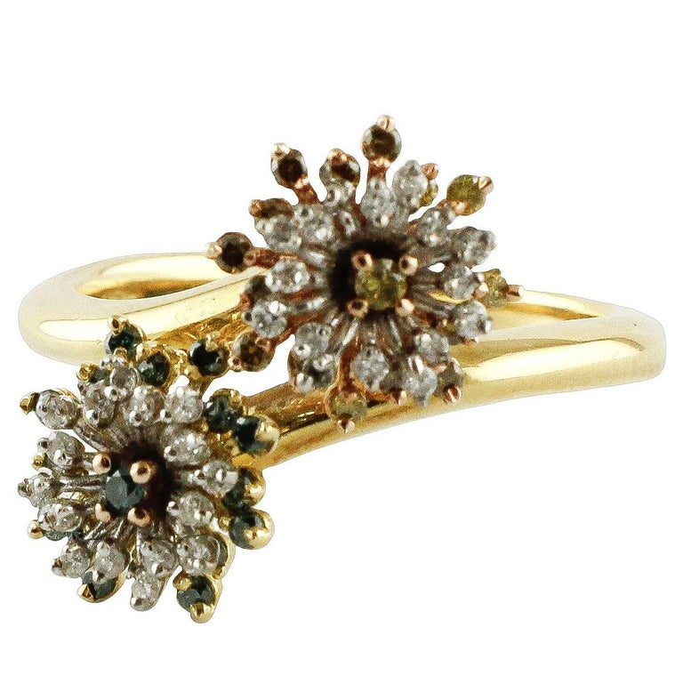 18 kt Gold Diamonds Ring For Sale at 1stDibs