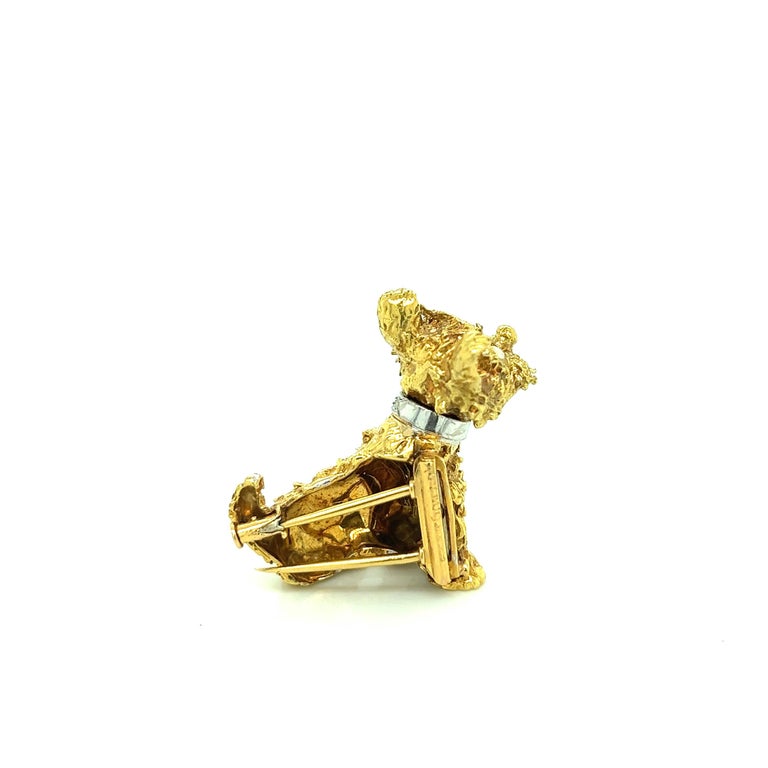 Gold Dog Brooch For Sale at 1stDibs