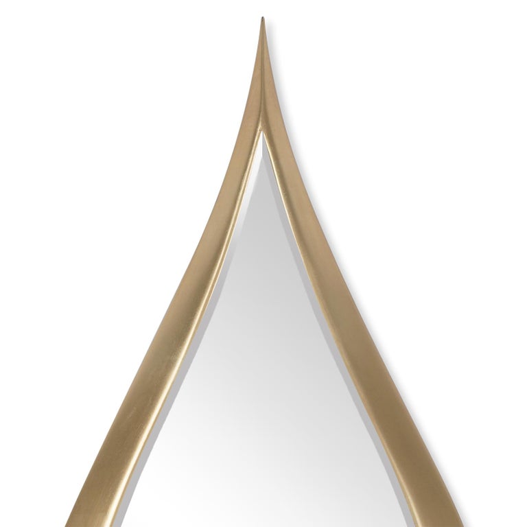 Gold Drop Mirror in Solid Mahogany Wood For Sale at 1stDibs