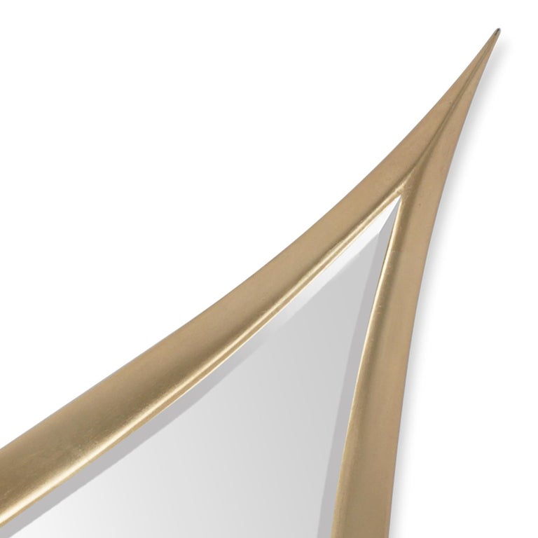 Gold Drop Mirror in Solid Mahogany Wood For Sale at 1stDibs
