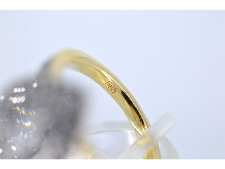 Gold Drop-Shaped Entourage Ring with Diamonds For Sale at 1stDibs