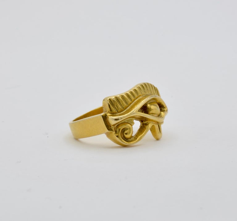 Gold Egyptian Eye of Horus Ring Museum Replication at 1stDibs | eye of ...