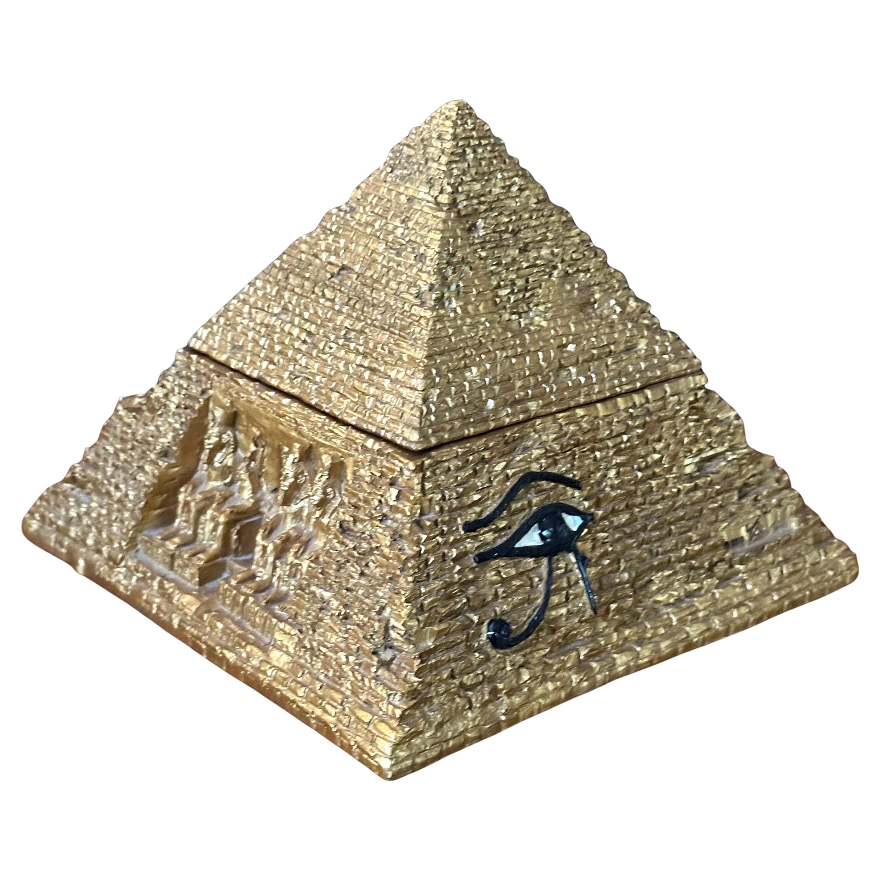 Gold Egyptian Pyramid Resin Trinket Box For Sale at 1stDibs