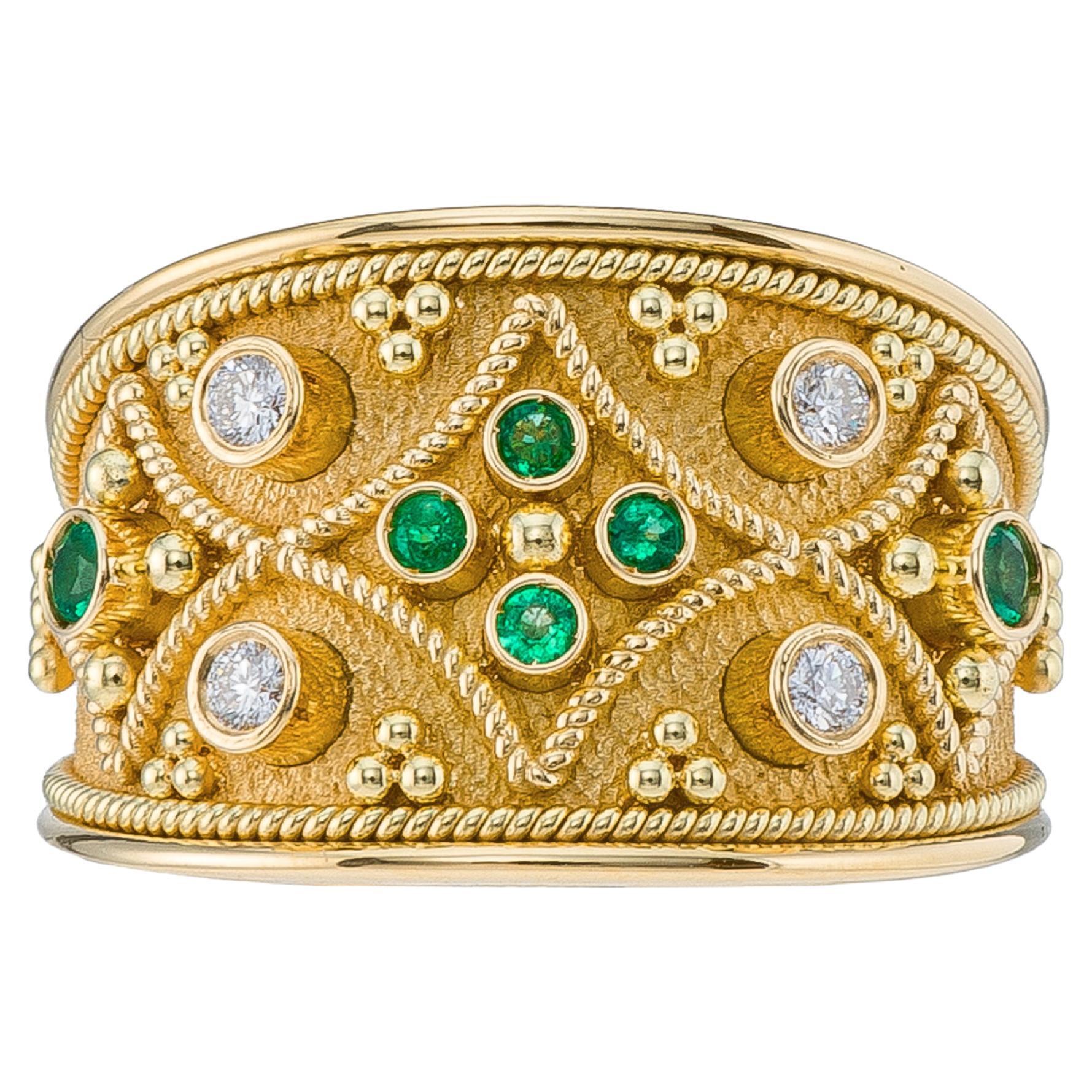 Byzantine Multi Color Sapphire Ring with Diamonds For Sale at 1stDibs