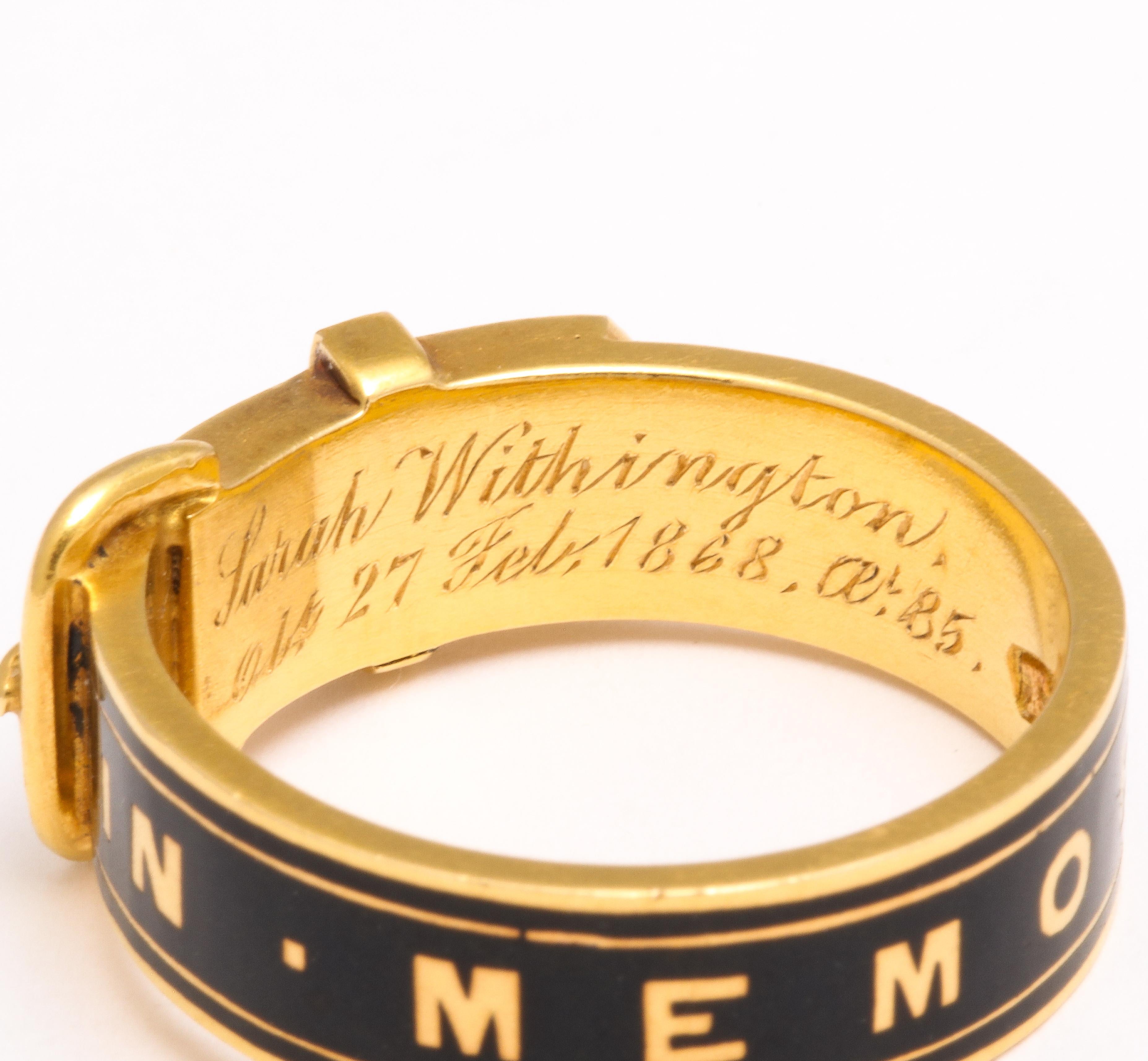 Victorian Buckle Memorial Ring 18 Karat Gold For Sale at 1stDibs | huf ...