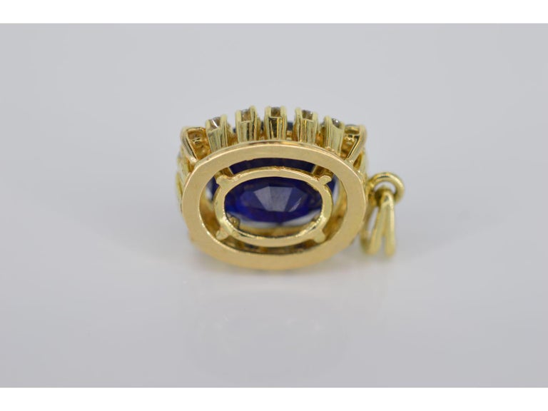Gold Entourage Pendant with Sapphire and Diamonds For Sale at 1stDibs