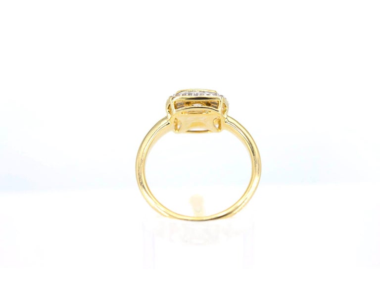 Gold Entourage Ring with Brilliant and Baguette Cut Diamonds For Sale ...