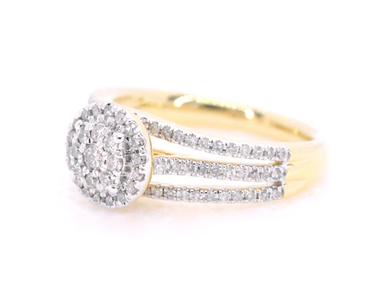 Gold Entourage Ring with Diamonds For Sale at 1stDibs